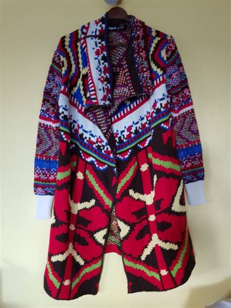 Desigual Nova Topla Dolga Pletena Jopica M L Xl