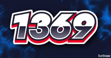 1369 Text Effect And Logo Design Number