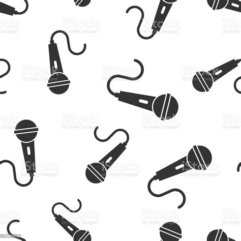 마이크 아이콘 완벽 한 패턴 배경입니다 마이크 방송 벡터 일러스트 레이 션 마이크 음성 기호 패턴입니다 마이크에 대한 스톡 벡터 아트 및 기타 이미지 Istock