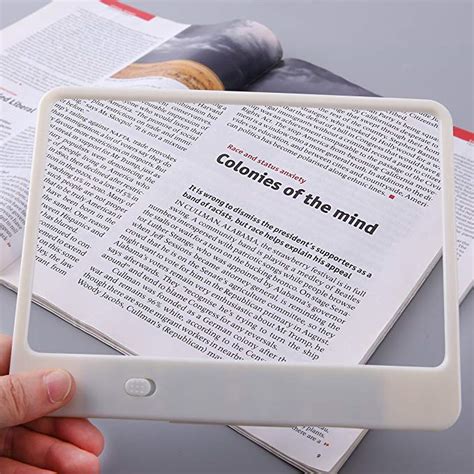 Redstore Handheld Reading Magnifier Light Large Rectangular Full Page