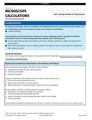 Science 10 Microscope Calculations Practice Questions KEY Course Hero