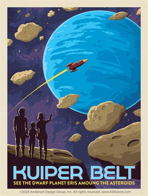 Kuiper Belt Asteroids Around Eris Retro Space Posters Space Travel
