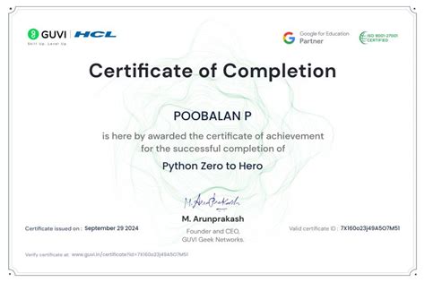 Python Coding Guvi Newskills Poobalan P