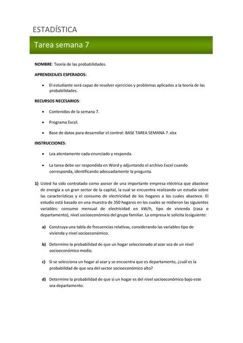 S Tarea Gss Tarea Semana Estad Stica Nombre Teor A De Las