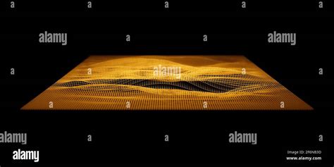 Wireframe Plane Structure Yellow Modern Abstract Virtual Grid Background Or Matrix Science Or
