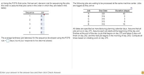 The Average Tardinessjob Laeness For The Sequence