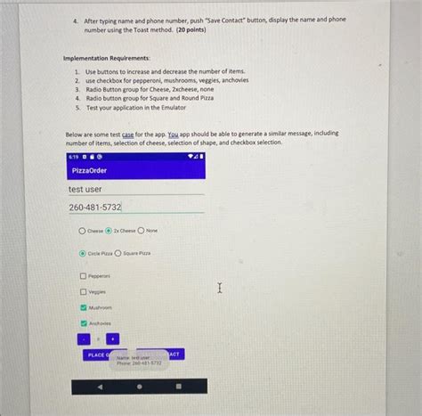 Solved Please Implement A Pizza Ordering Android
