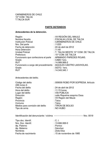 Caso 12 Robo Por Sorpresa Pdf Robo Chile
