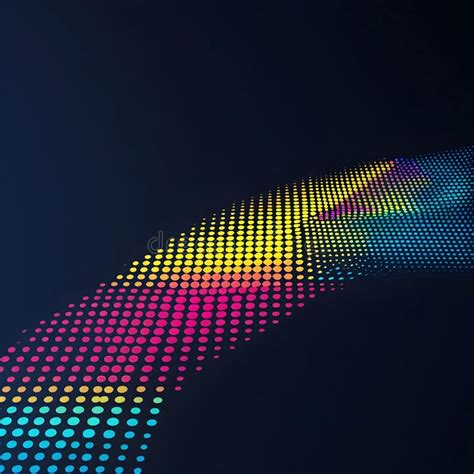 A Futuristic And Vibrant Halftone Pattern With Neon Colors On A Dark