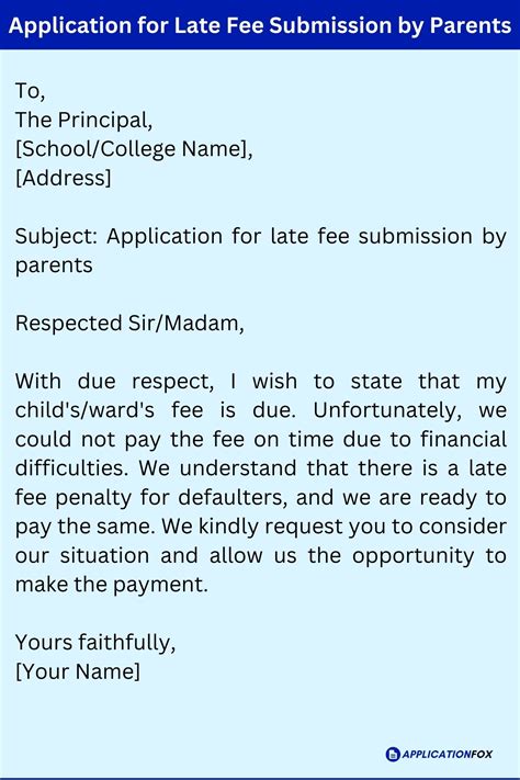 7 Samples Application For Late Fee Submission