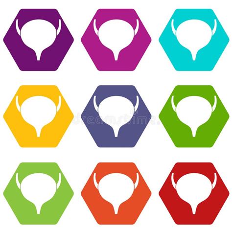 Hexahedron Determinado Del Color Del Icono De La Vejiga Ilustración del