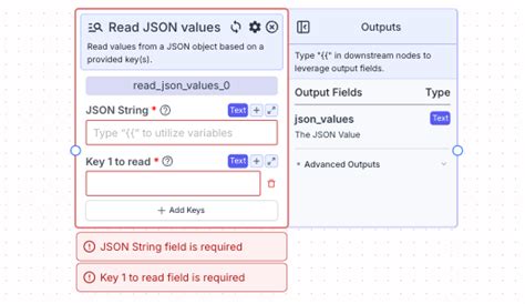 Read Json Values Node Vectorshift