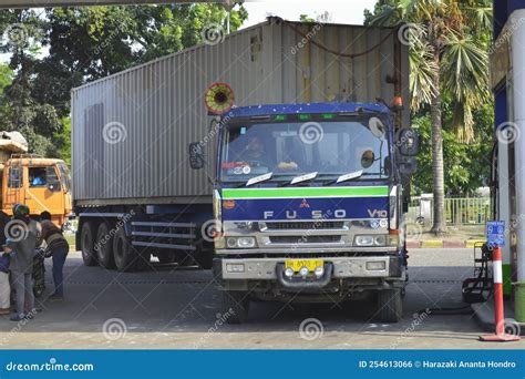 Semi Truck Mitsubishi Fuso The Great V10 Editorial Photo Image Of