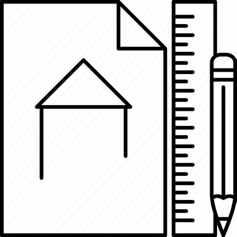 Blueprint Pencil Ruler Work Icon Download On Iconfinder