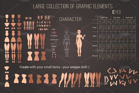 Vector Character Portrait Creator Pre Designed Photoshop Graphics