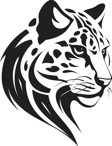 Epic Obsidian Ocelot Heraldry In Black Mystic Spots Vector Ocelot