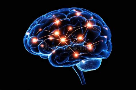 Scientific Depiction Of The Brain Highlighting Neuron Pathways And Electrical Activity In The