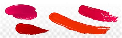 빨간색과 분홍색 립스틱 또는 손 라크 표본 무료 벡터