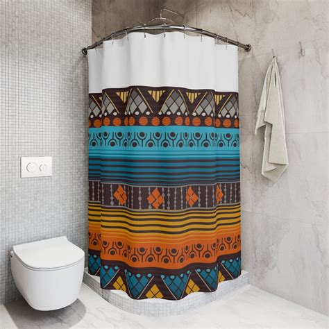Afrocentric Ankara Print Shower Curtain African Home Decor Bathroom