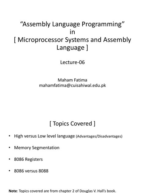 Lec 06 Msi Cs Descargar Gratis Pdf Assembly Language Computer Program
