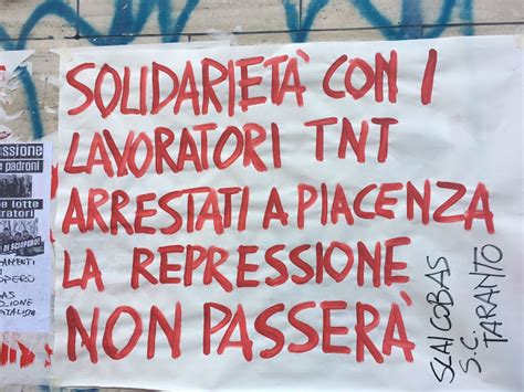 SlaiCobas Per Il Sindacato Di Classe 12 Marzo TARANTO SOLIDALE COI