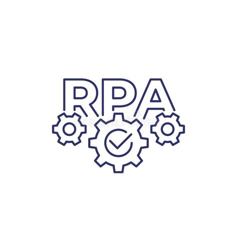 RPA Icon Robotic Process Automation Vector Stock Vector Illustration