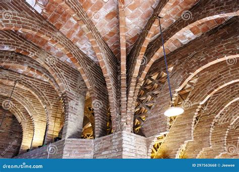 Attic With Brick Arches Inside Of Torre Bellesguard House Antoni Gaudi