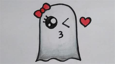 สอนวาดรูป ผีน้อยน่ารักวันฮาโลวีน Drawing A Cute Ghost For Halloween