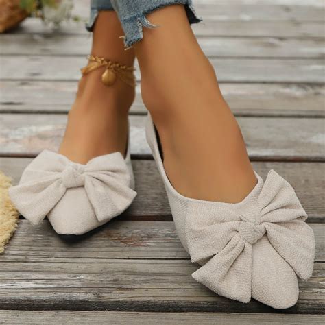Womens Suede Pointed Toe Ballet Flats Comfortable Slip On Work Shoes