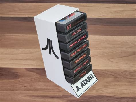 Atari 2600 Cartridge Tower Organizer Storage Holder White And