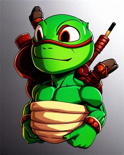 Cute Tmnt Character Full Body Pose Svg Sticker Free Ai Art Generator