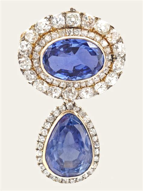 Blue Sapphire Stone Brooche Sterling Silver 925 Cz Diamond Handmade