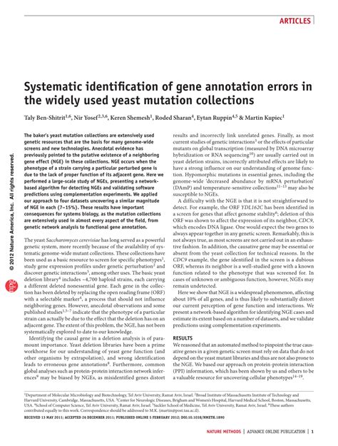 Pdf Systematic Identification Of Gene Annotation Errors In The Widely