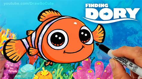 How To Draw Nemo Step By Step Cute Clown Fish Finding Dory Kawaii
