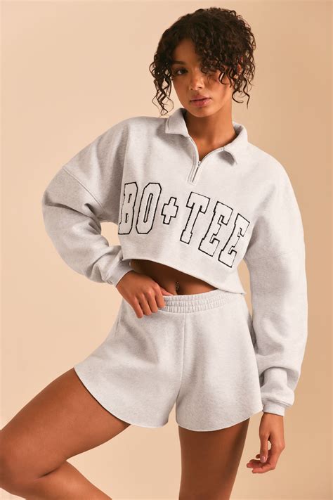 Restore Collared Half Zip Oversized Sweater In Heather Grey Oh Polly