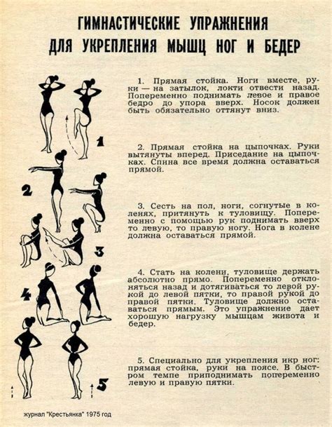 Гимнастические упражнения для укрепления мышц ног и бедер Упражнения
