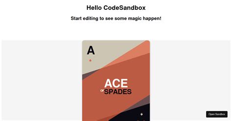 Playing Cards Codesandbox