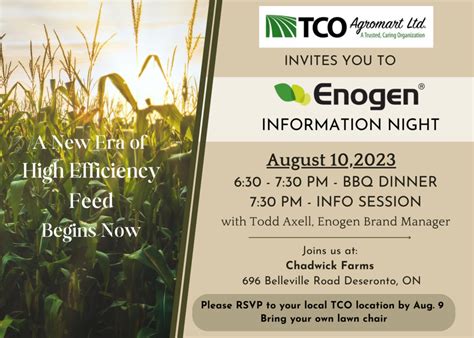 Tco Enogen Information Night Tco Agromart Ltd