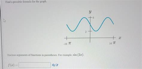 Solved Find A Possible Formula For The Graph 16 77 Enclose