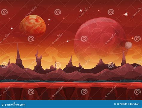 Cartoon Sci Fi Game Vector Seamless Background
