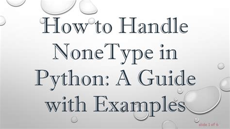 How To Handle Nonetype In Python A Guide With Examples Youtube