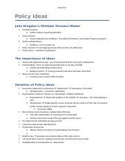 Lecture 5 Policy Ideas Docx Lecture 5 Policy Ideas John Kingdon S