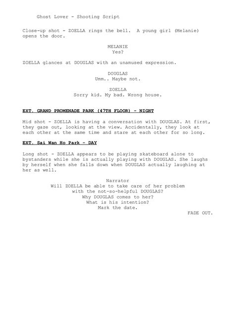 Updated Script Of Ghost Lover Docx