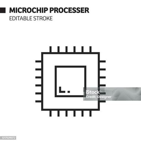 Intelligence Artificielle Microchip Processeur Icône Connexe Symbole