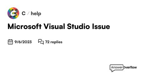 Microsoft Visual Studio Issue C