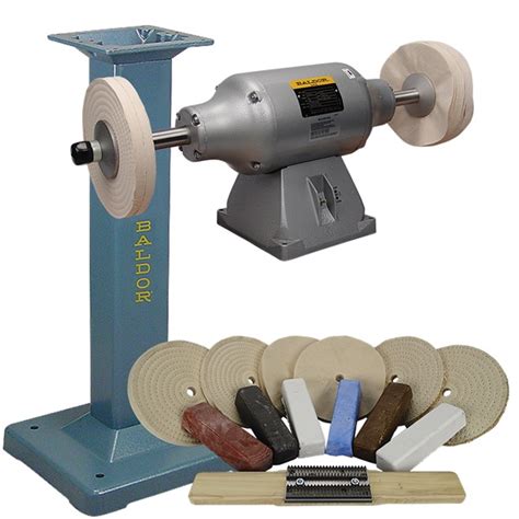 Baldor® 34hp 2 Speed Buffer Baldor® Cast Iron Stand And Buffing Kit