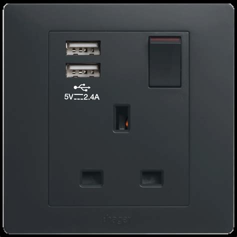 13a Single Switched Socket Usb Kb • Wgms113susbkb Hager