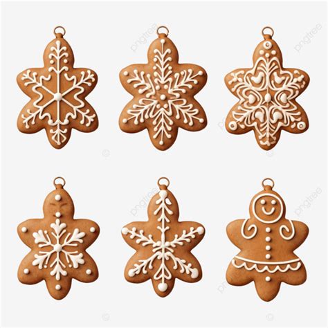 크리스마스 진저브레드 쿠키 세트 흰색 배경에 고립 생강 빵 남성 쿠키 Png 일러스트 및 이미지 에 대한 무료 다운로드