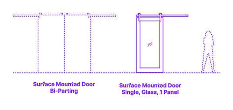 Surface Mounted Door Single Glass 1 Panel Dimensions And Drawings