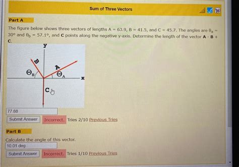 Solved Sum Of Three Vectors H Part A The Figure Below Shows Chegg Com